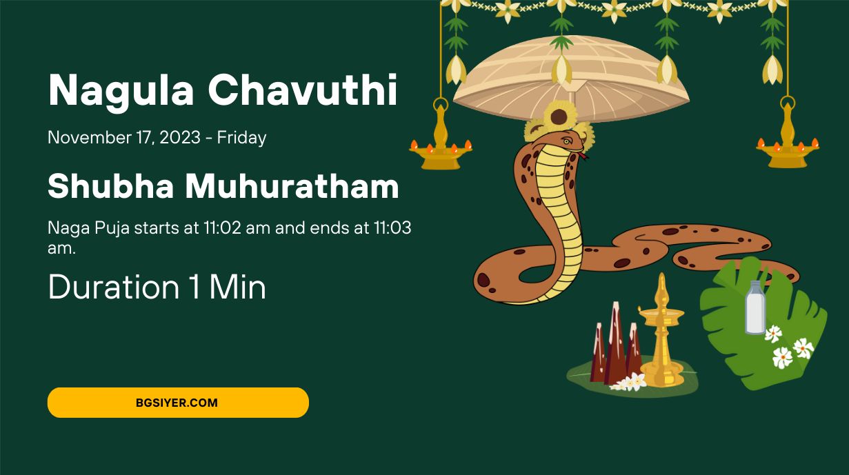Nagula Chavithi is celebrated on Friday, November 17, 2023 | BGSIYER